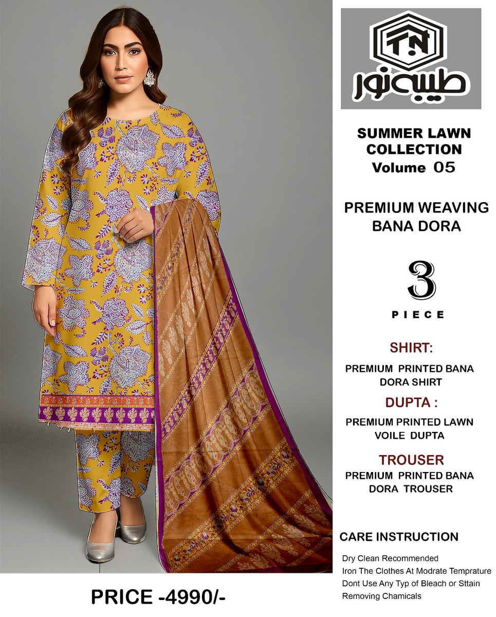 Tayyaba Noor Superior BanaDoriya Lawn 3 Pcs 000120– Barkhaz Store